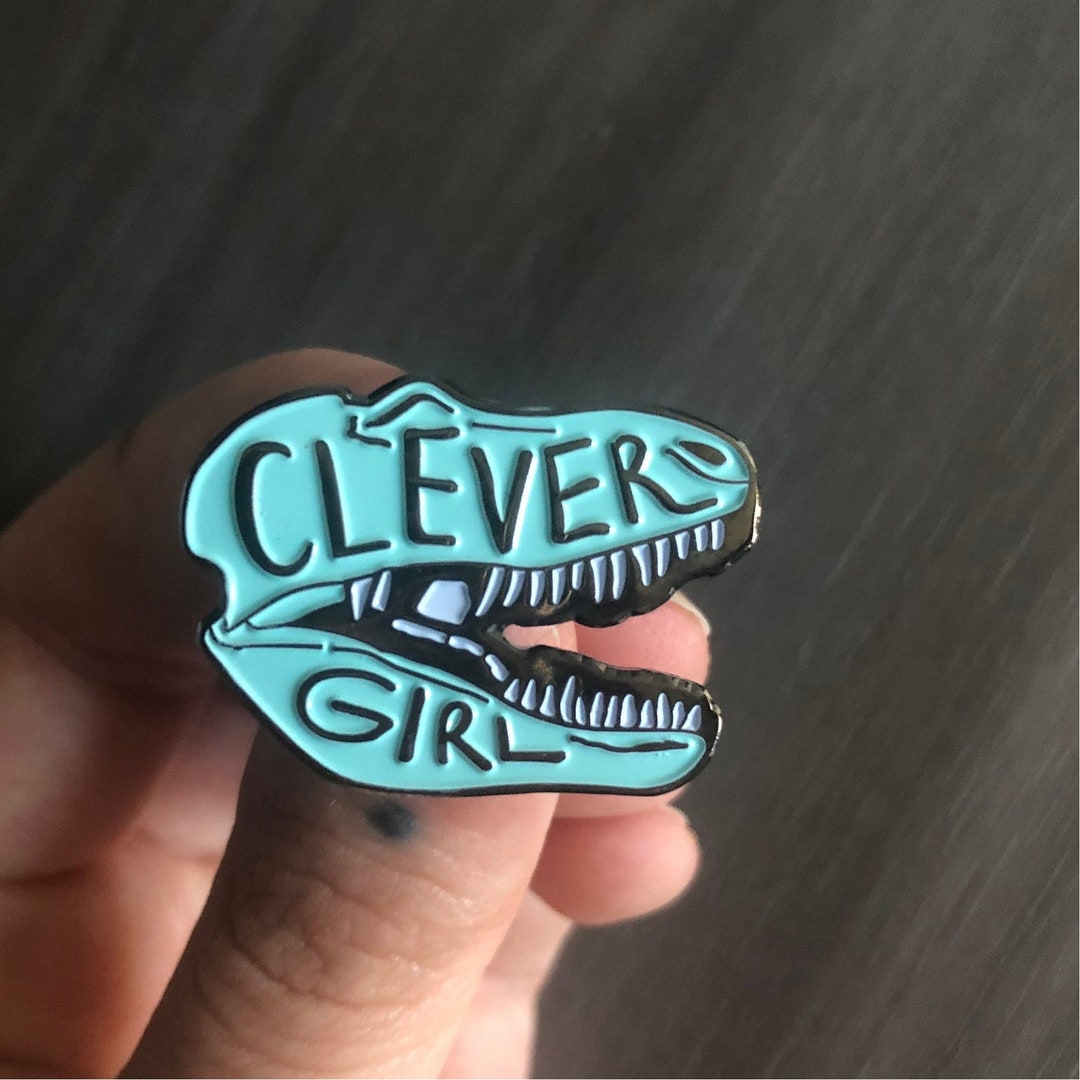 Enamel Pin Clever Girl Jurassic Park Pin Dinosaur Accessory Raptor Trex ...