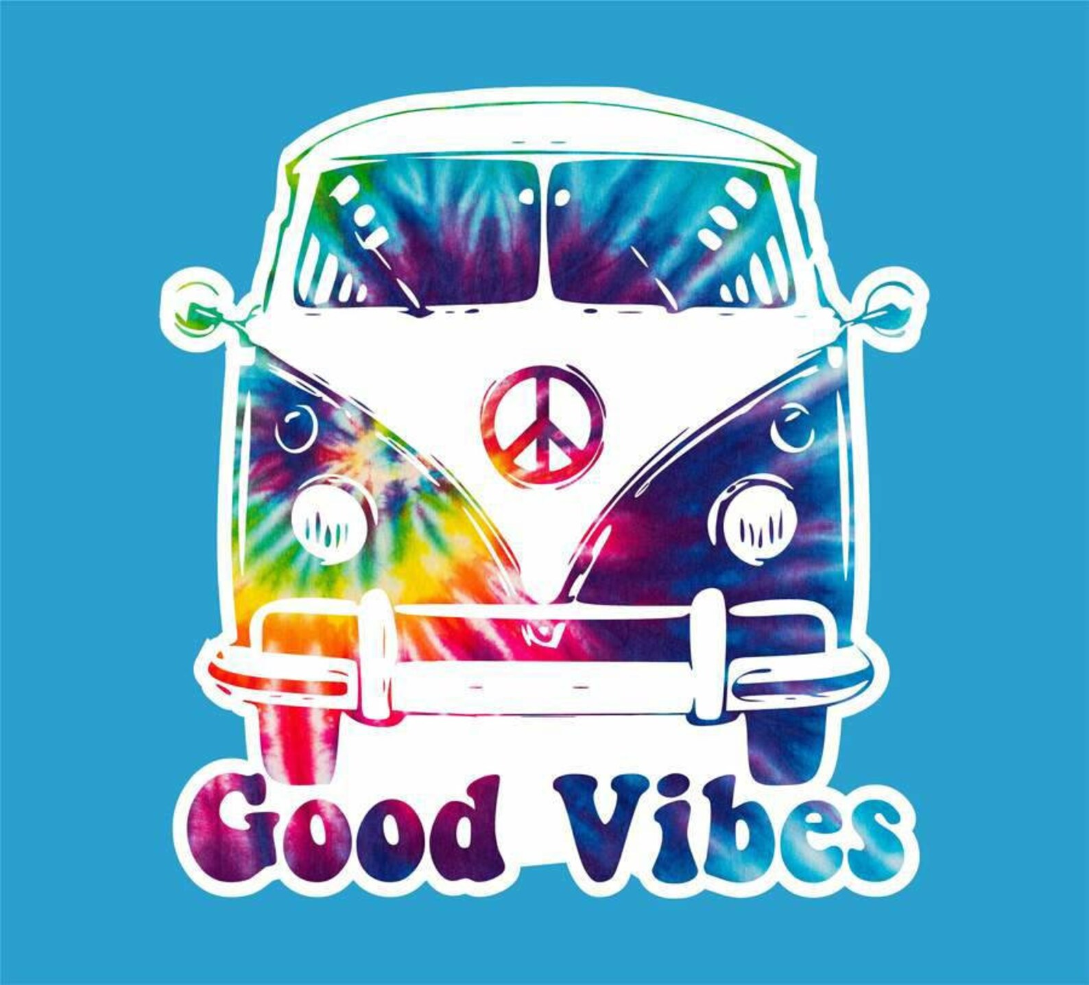 Good Vibes Tye Dye Van Sticker Decal Bumper Sticker - Etsy UK