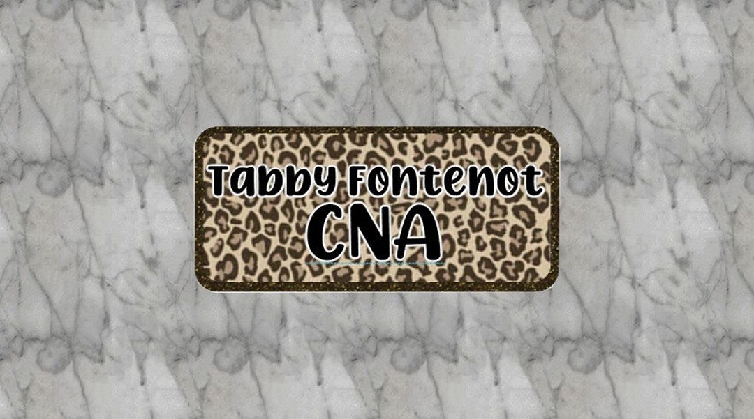 Tan Leopard Print - Magnetic Glitter Name Tag - Work Name Tag - ID ...