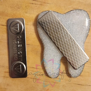 Tooth Magnetic Glitter Name Tag - Work Name Tag - ID - Personalized ...