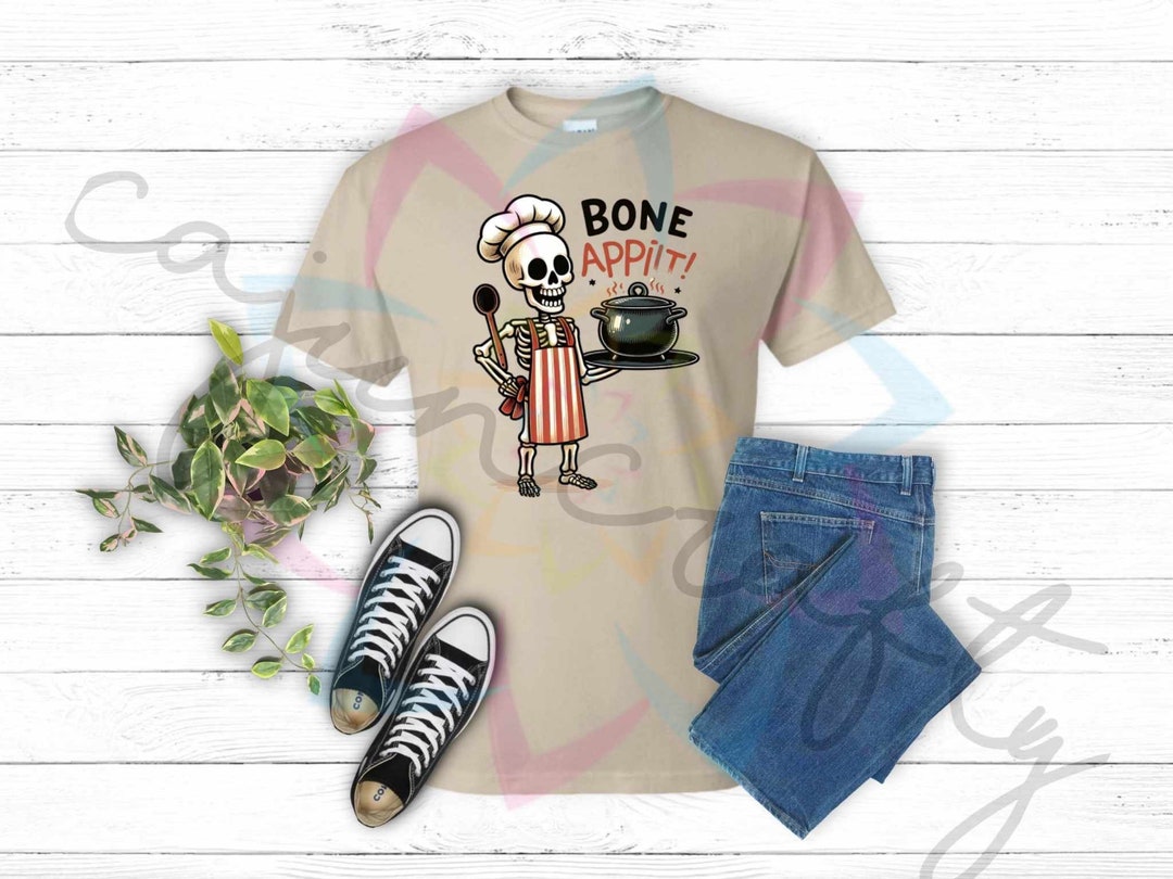 Bon Appetit - Skeleton Cooking - Black Pot - Themed - Etsy