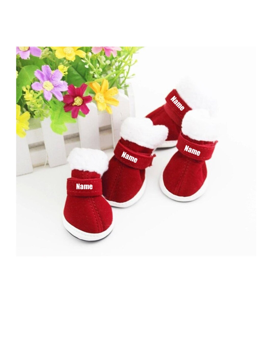 Custom Personalize Design Your Puppy Dog Christmas Shoes Booties Boots ...