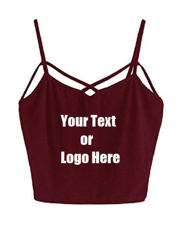Custom Personalized Designed Spaghetti Strap Crop Top Criss Cross ...