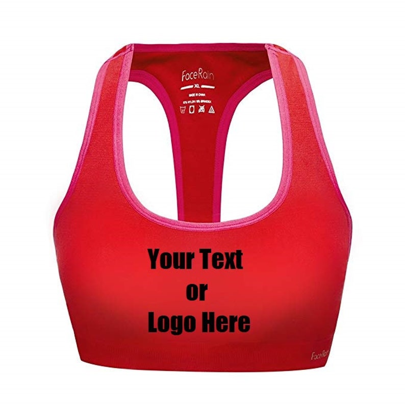 Custom Personalized Designed Workout Sports Bra Removeable Pads ...