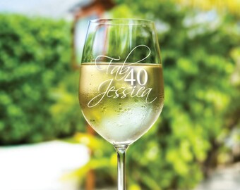 40th Birthday Glass - Etsy