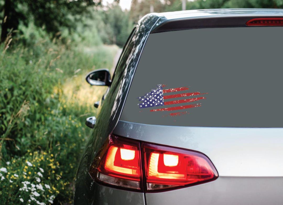 American Flag Car Decal, American Flag, Color Car Decal, Auto Decal ...