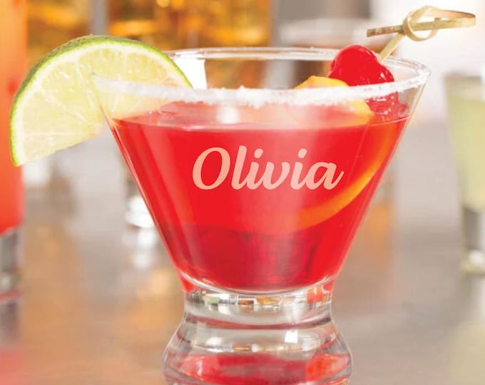 Stemless Blue Cocktail Glasses - Capri Blue - Martini Glasses - 6oz ...