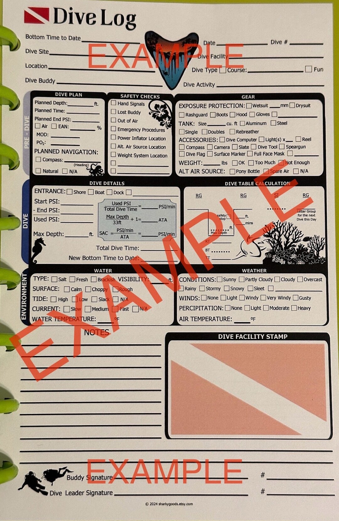 Discbound Dive Log Refill Pages – Junior Size - Etsy