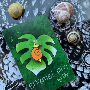 Orange and Yellow Mini Snail Enamel Pin - Etsy