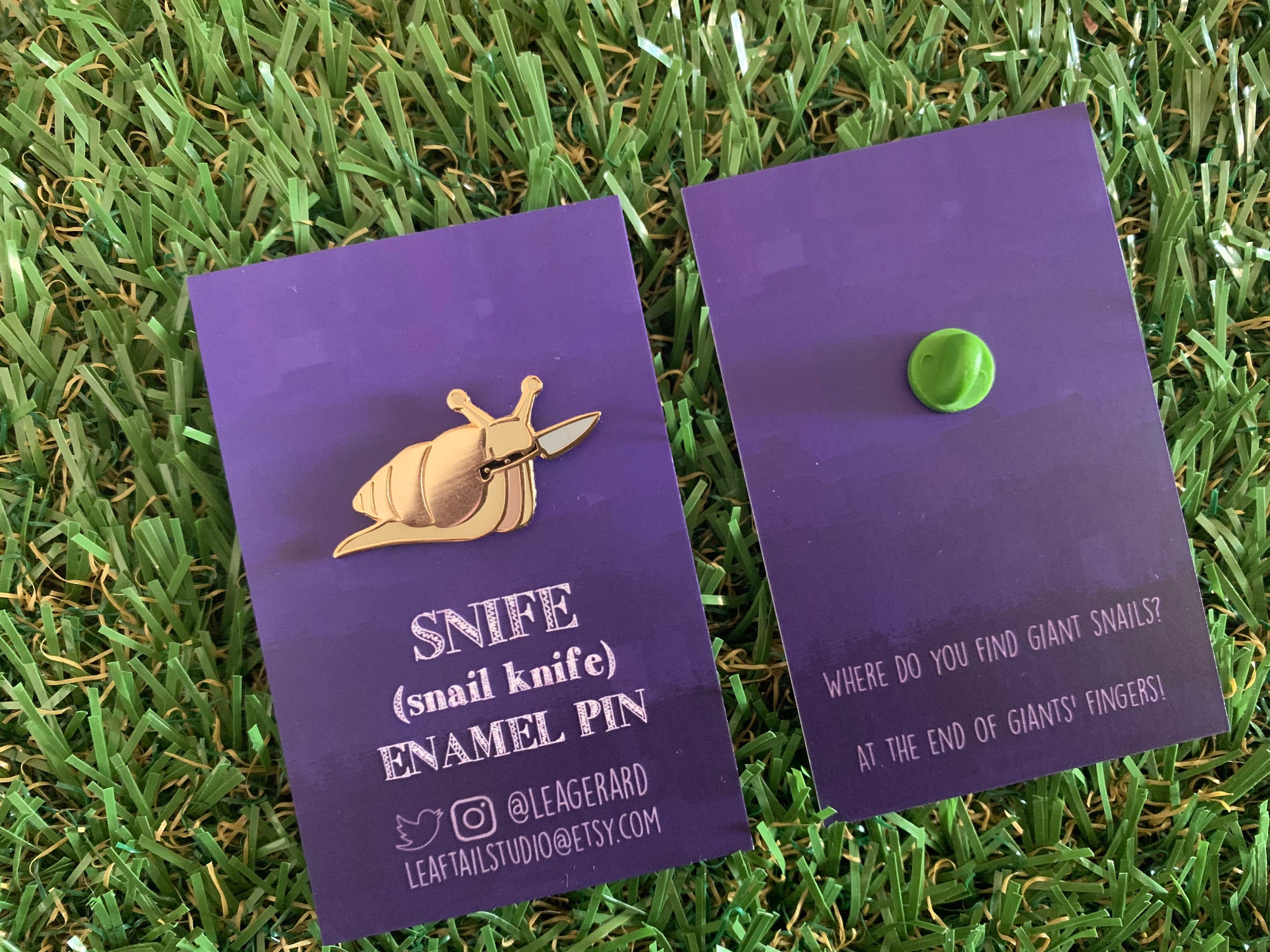 The Snife: Giant African Land Snail Knife Hard Enamel Pin A | Etsy