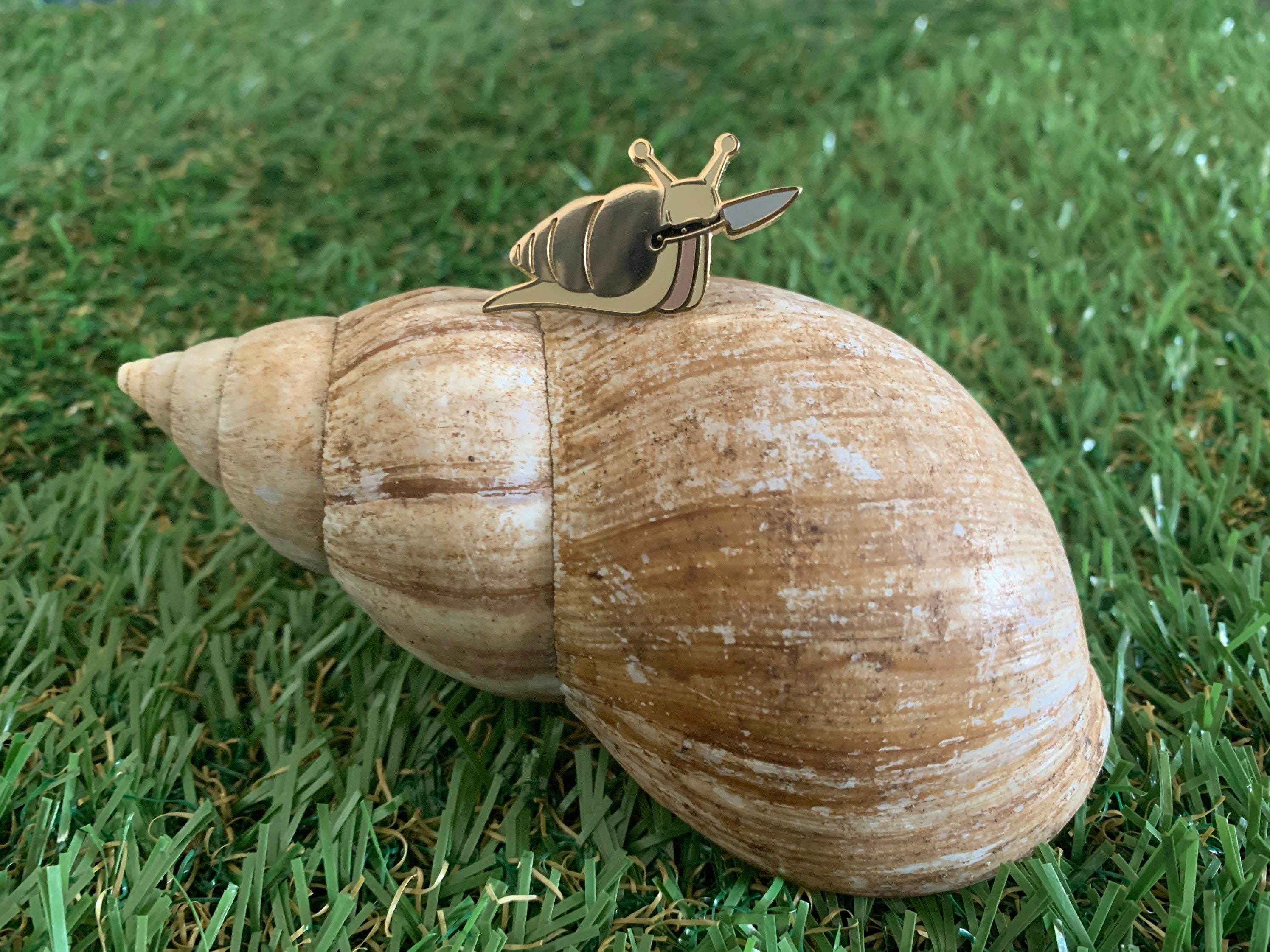 The Snife: Giant African Land Snail Knife Hard Enamel Pin A | Etsy