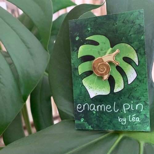 Orange and Yellow Mini Snail Enamel Pin | Etsy