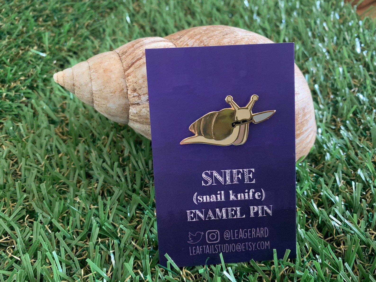 The Snife: Giant African Land Snail Knife Hard Enamel Pin A | Etsy