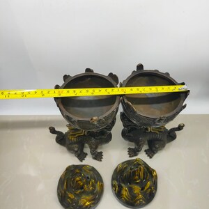 Chinese Antique Hand Carved Pure Copper Gilt Dragon Statue Boshan ...