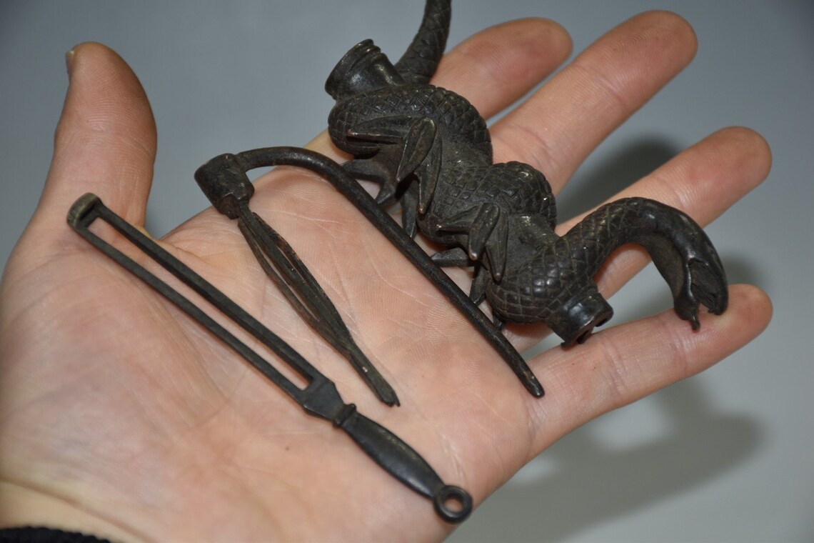 Collectibles Pure Copper Snake Statue Lock, Pure Hand Carved Exquisite ...