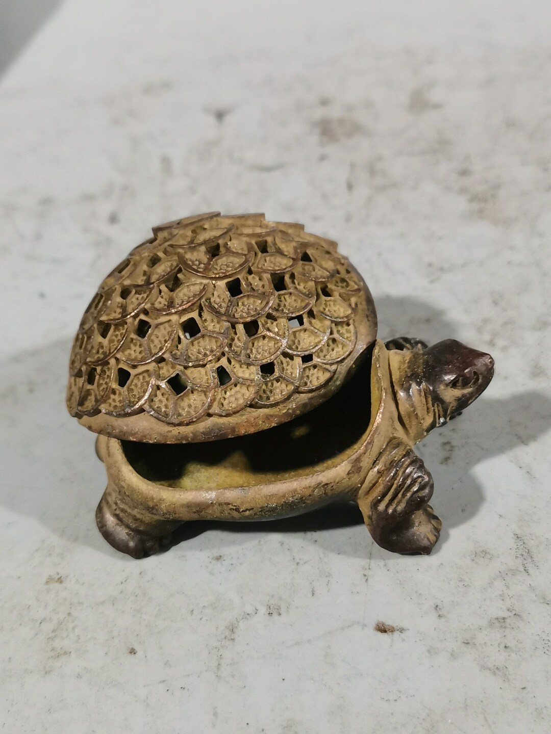 Chinese Antique Pure Copper Small Incense Burner Statue, Pure Hand ...