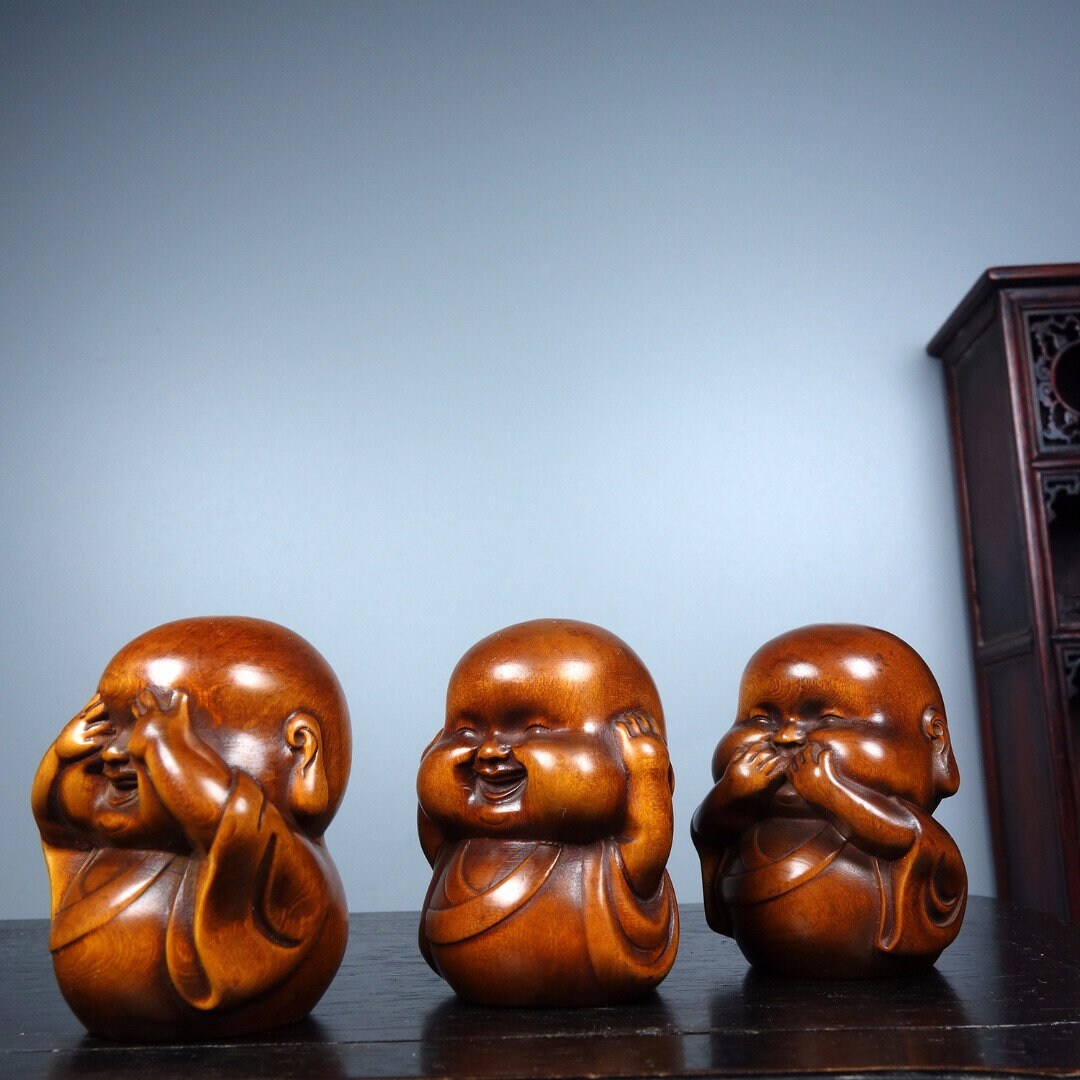 Chinese Antique Pure Hand-carved Boxwood San Bu Xiao Monk - Etsy