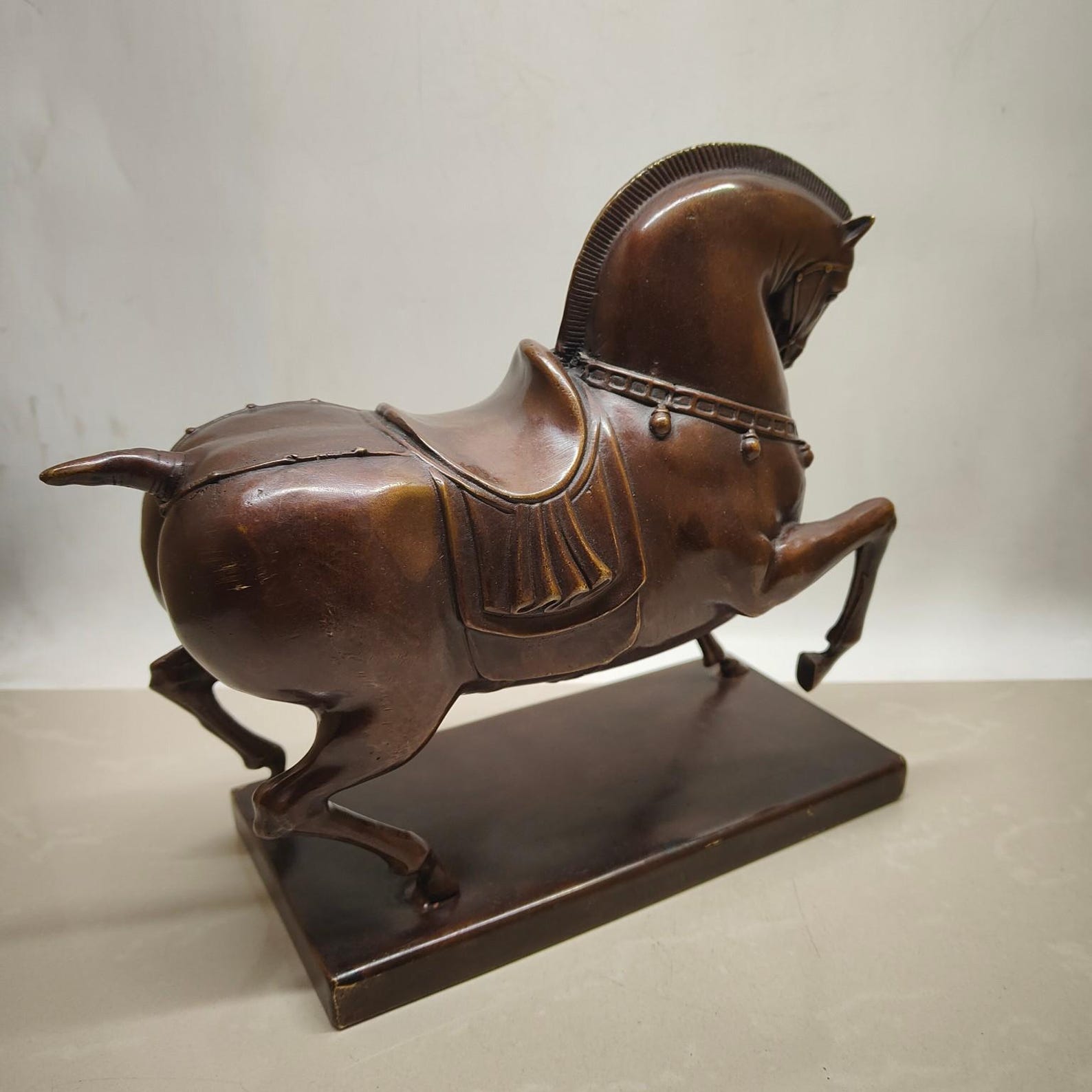 Chinese Antique Hand-carved Large Pure Copper Red Copper Tang Horse ...