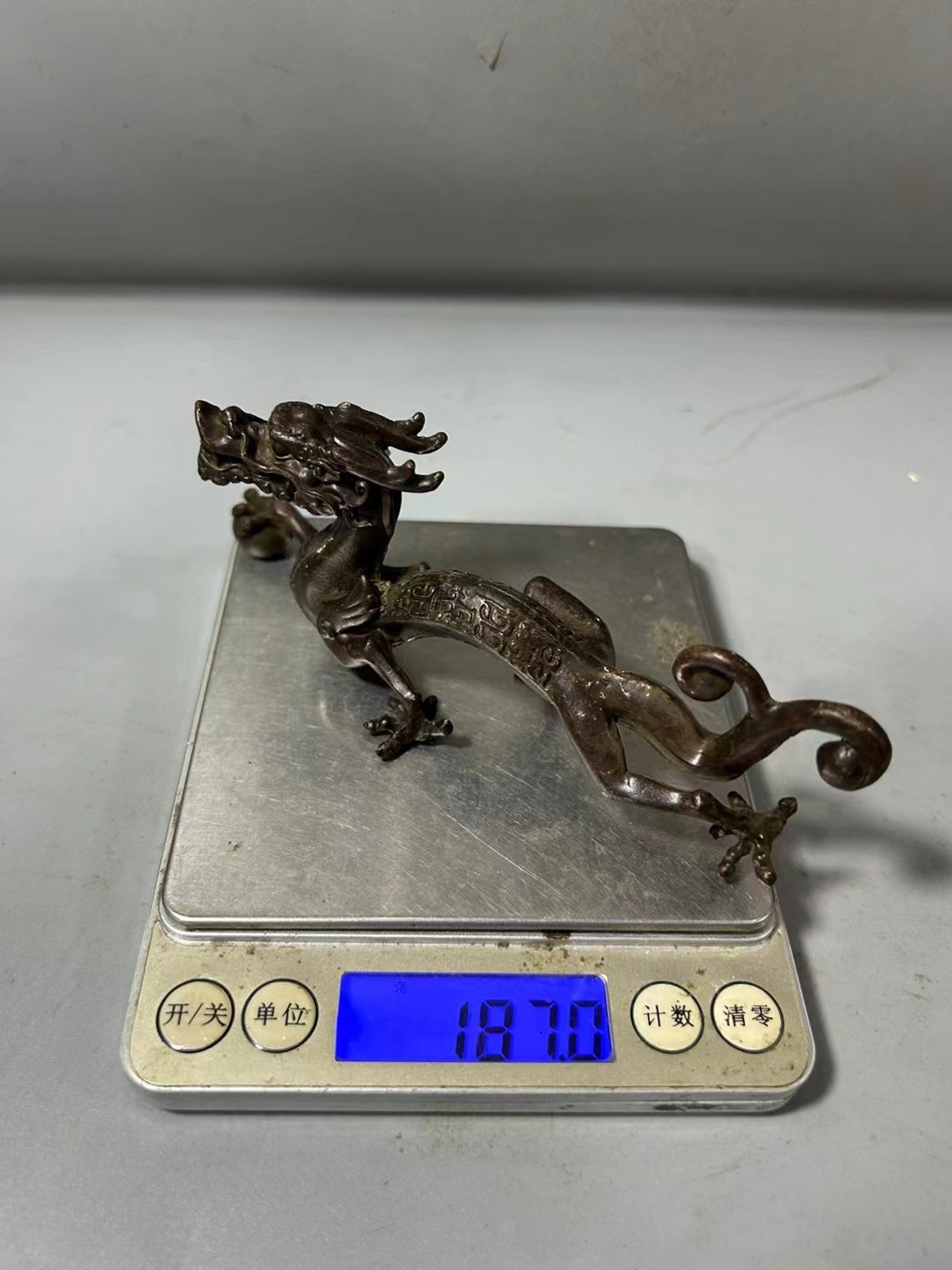 Chinese Antique Handcrafted Pure Copper Jixiang Dragon Statue ...