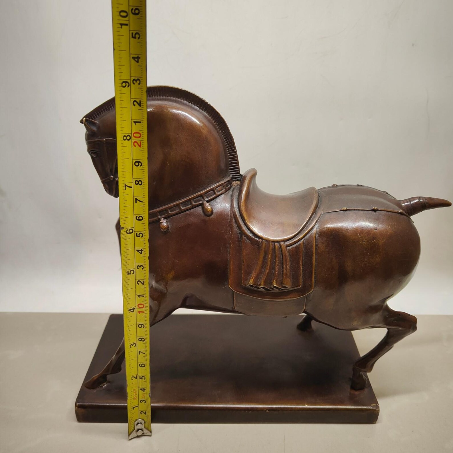 Chinese Antique Hand-carved Large Pure Copper Red Copper Tang Horse ...