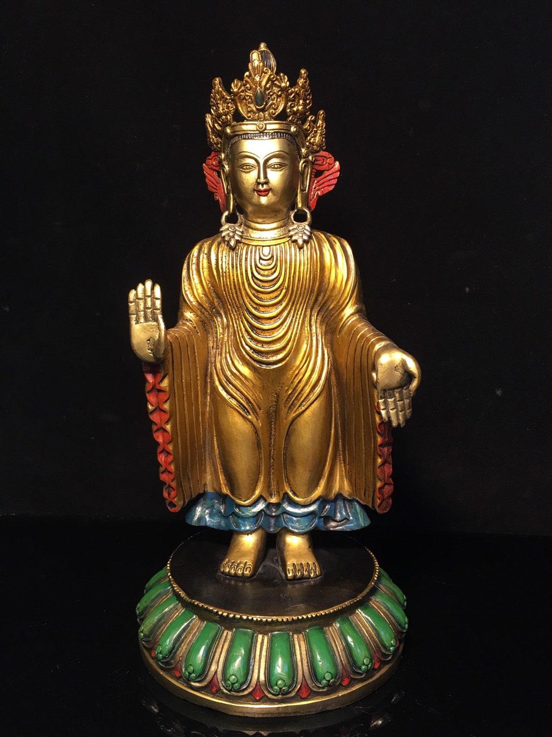 China's Pure Hand-carved Pure Copper Painted Northern Wei Buddha ...