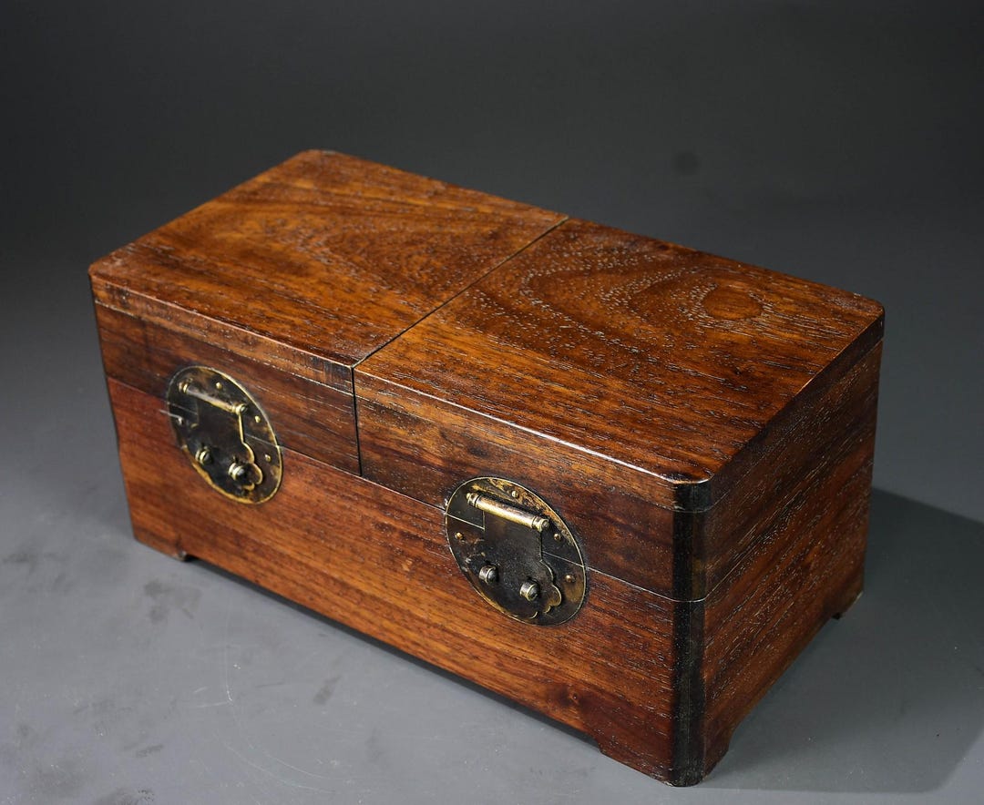 Chinese Antique Pure Hand-carved Natural Rosewood Double Box,storage ...