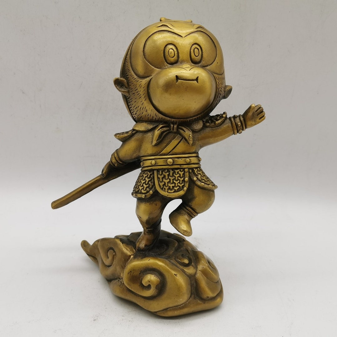 Pure Copper Carved Monkey Statue,living Room Office Fengshui Decoration ...