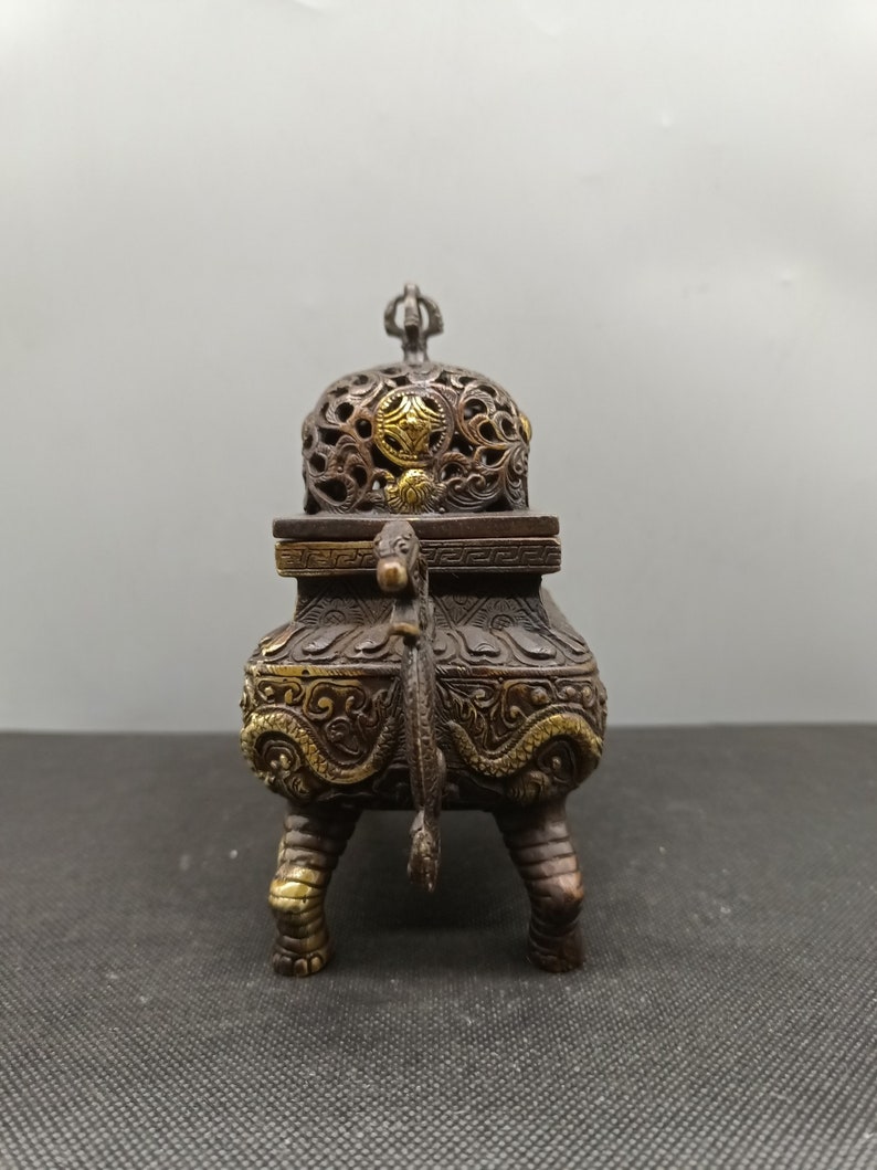 Chinese Antique Pure Copper Dragon Incense Burner Statue Hand - Etsy