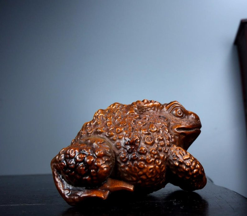 Collection of Boxwood Fine Carved Toad Statue,exquisite and Unique ...