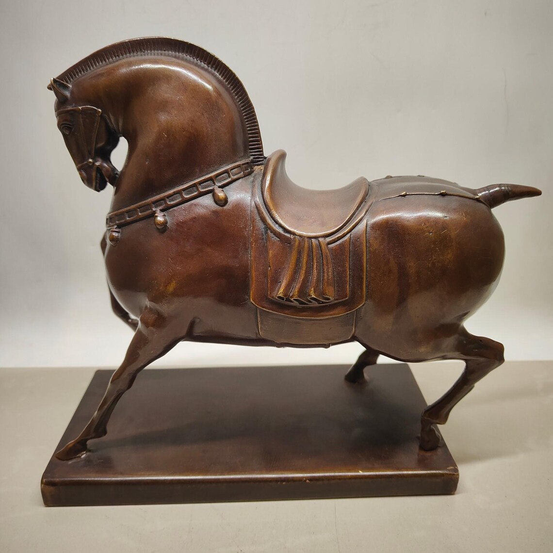 Chinese Antique Hand-carved Large Pure Copper Red Copper Tang Horse ...