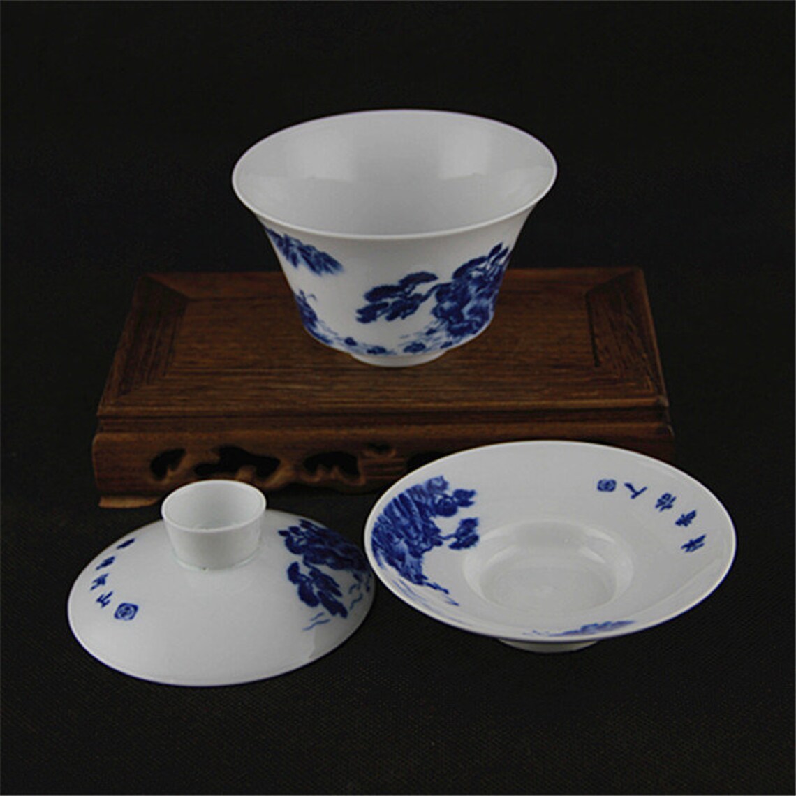 Blue and White Porcelain Teacup Hand-painted Landscape - Etsy