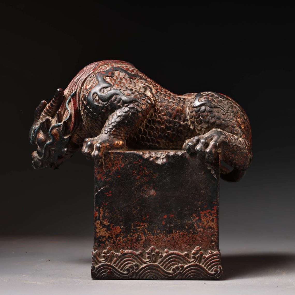 Chinese Antique Hand Carved Pure Copper Auspicious Beast Statue ...