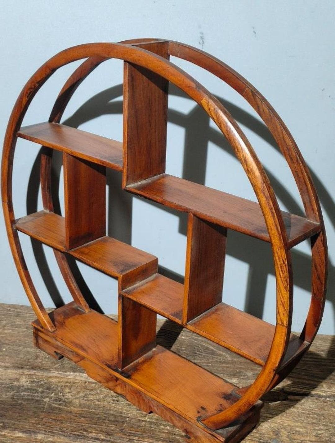 Chinese Statue Hand Carved Natural Rosewood Bogu Frame Display Stand ...