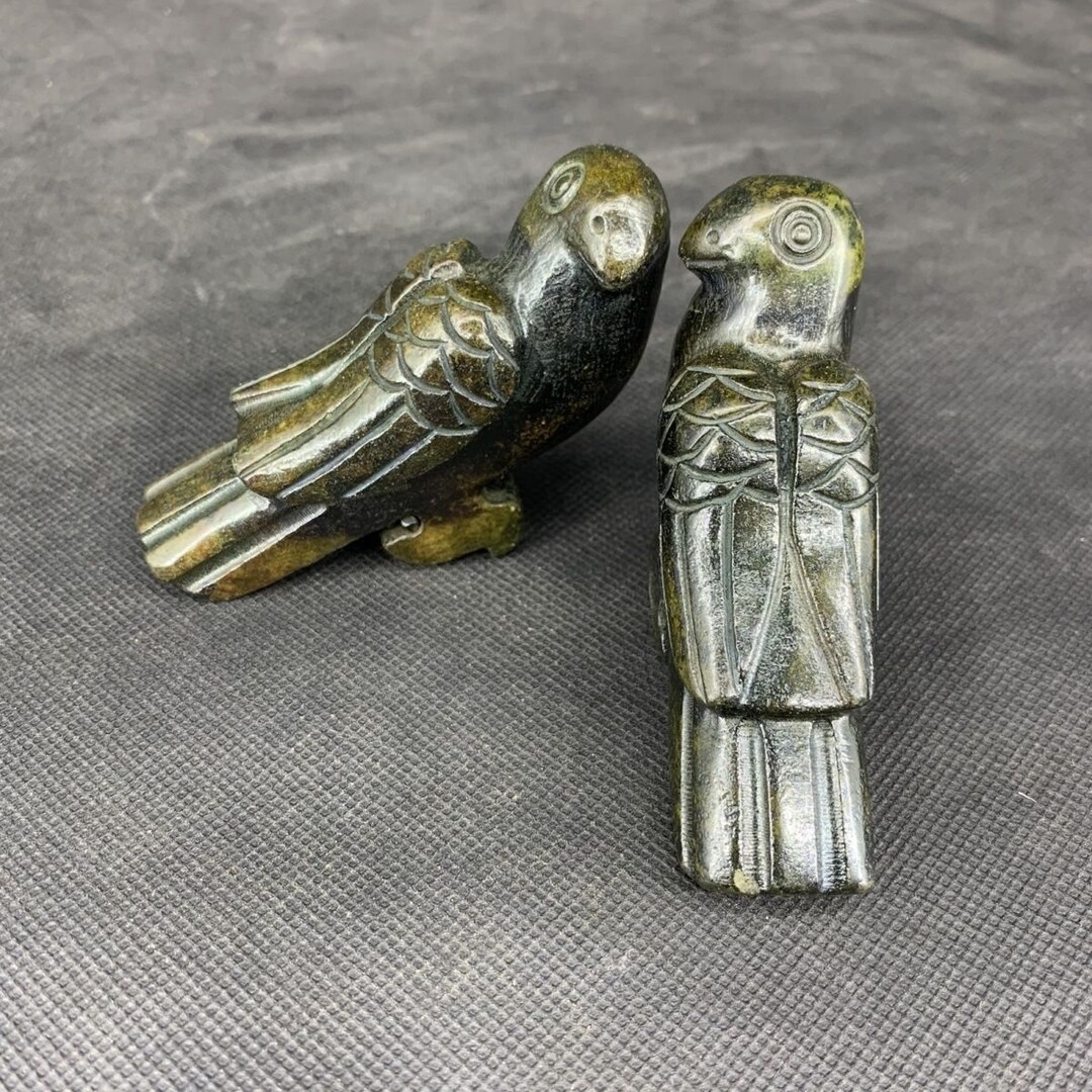 Collect Xiu Jade Hand-carved Bird a Pair of Ornaments - Etsy