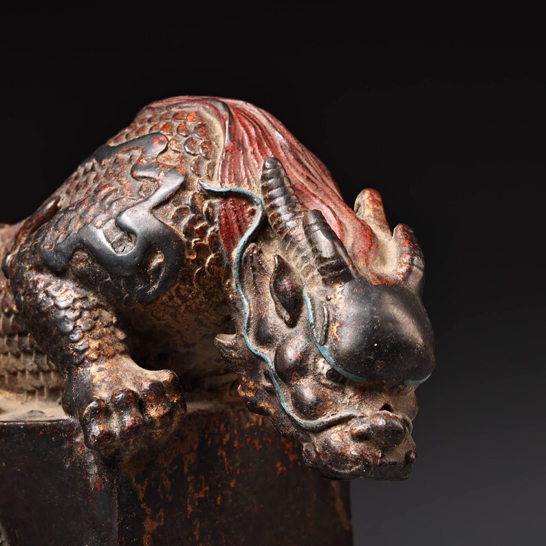 Chinese Antique Hand Carved Pure Copper Auspicious Beast Statue ...