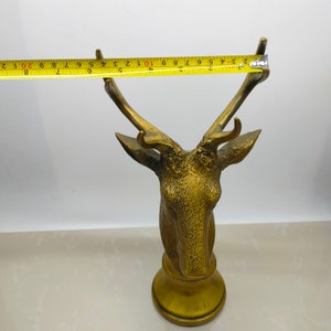 Chinese Pure Hand-carved Pure Copper Brass Deer Head Ornaments ...