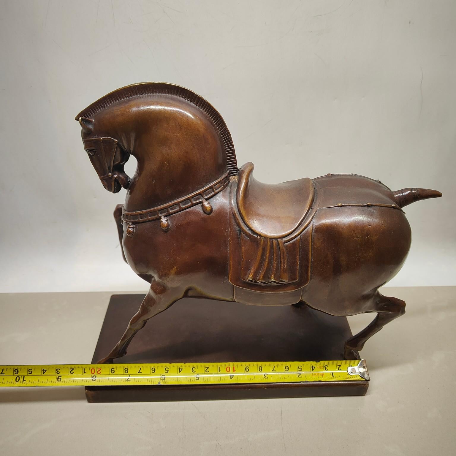 Chinese Antique Hand-carved Large Pure Copper Red Copper Tang Horse ...