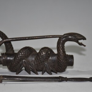 Collectibles Pure Copper Snake Statue Lock, Pure Hand Carved Exquisite ...