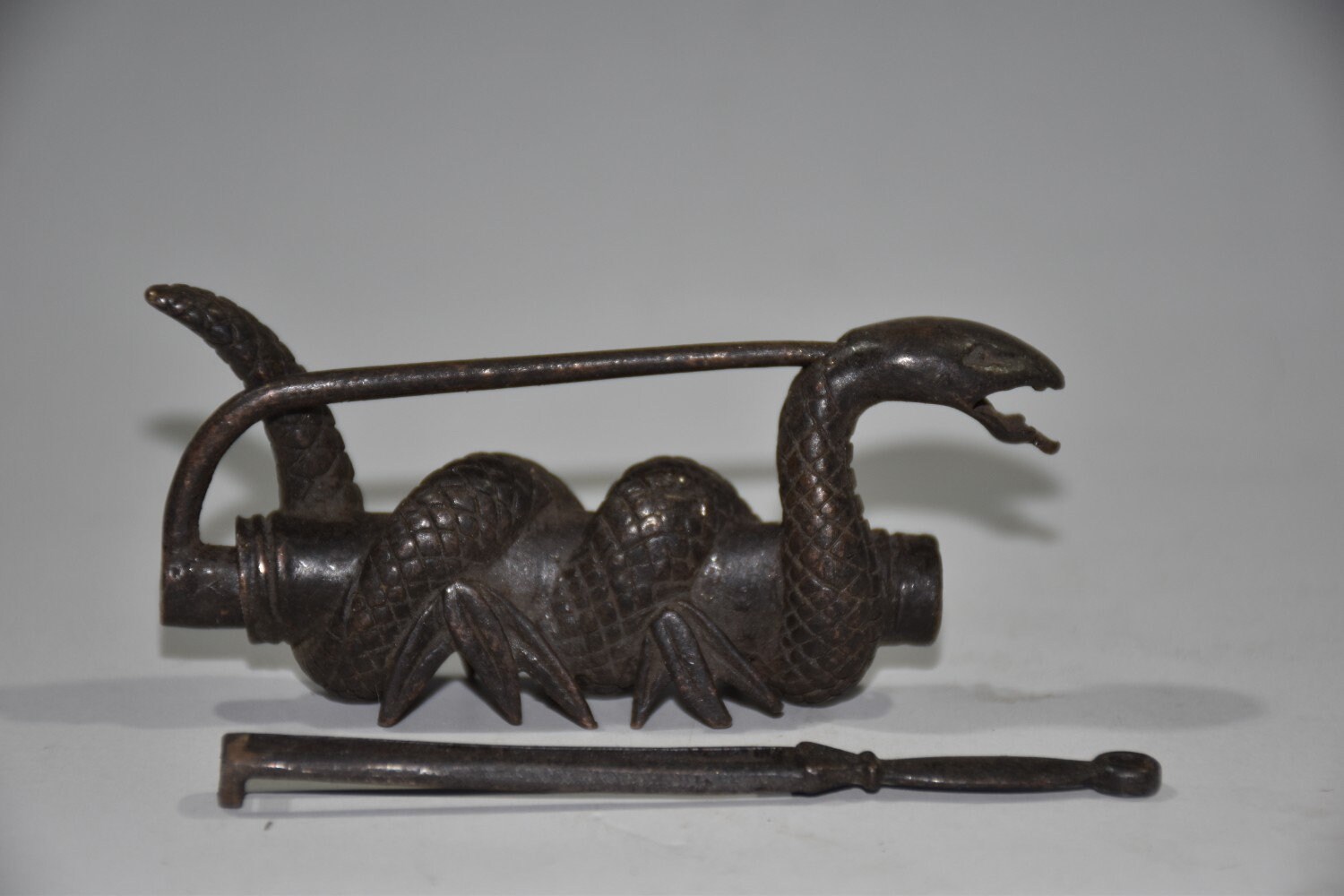 Collectibles Pure Copper Snake Statue Lock, Pure Hand Carved Exquisite ...