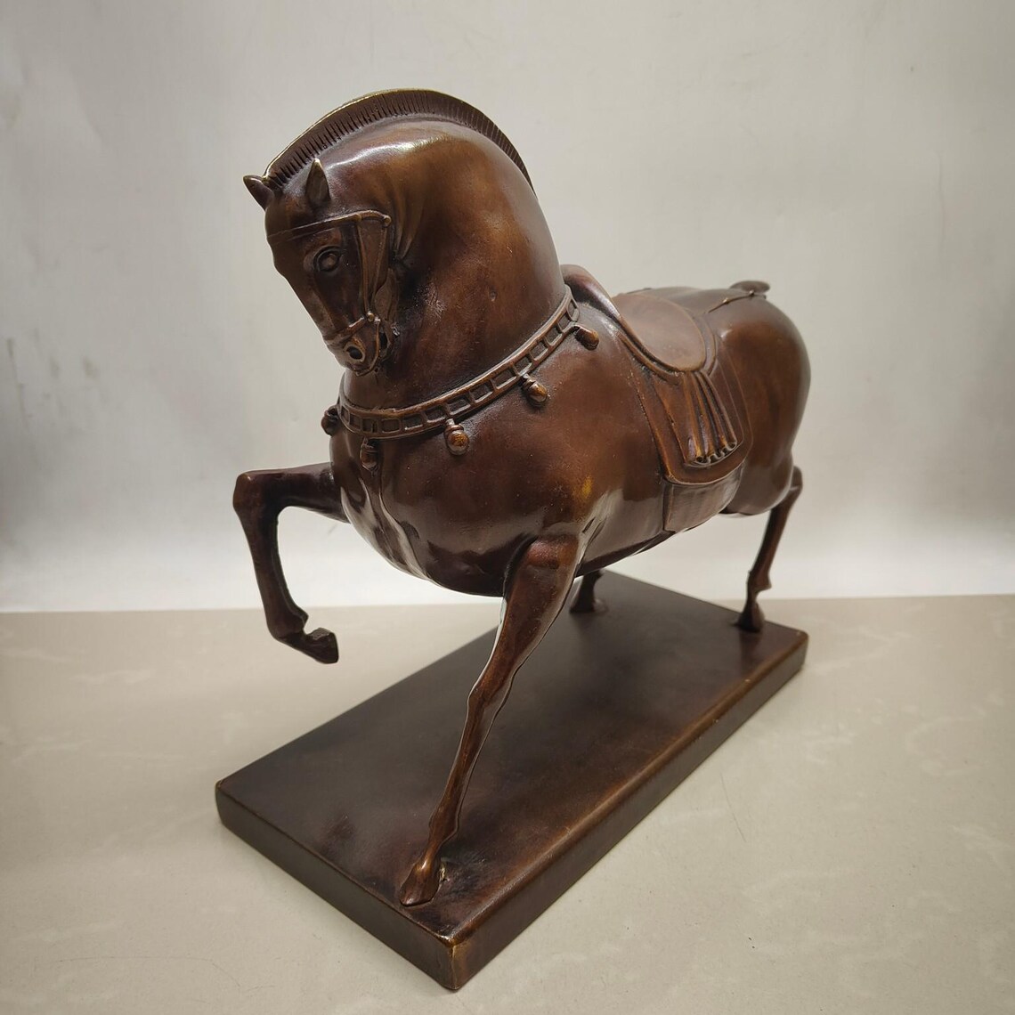 Chinese Antique Hand-carved Large Pure Copper Red Copper Tang Horse ...