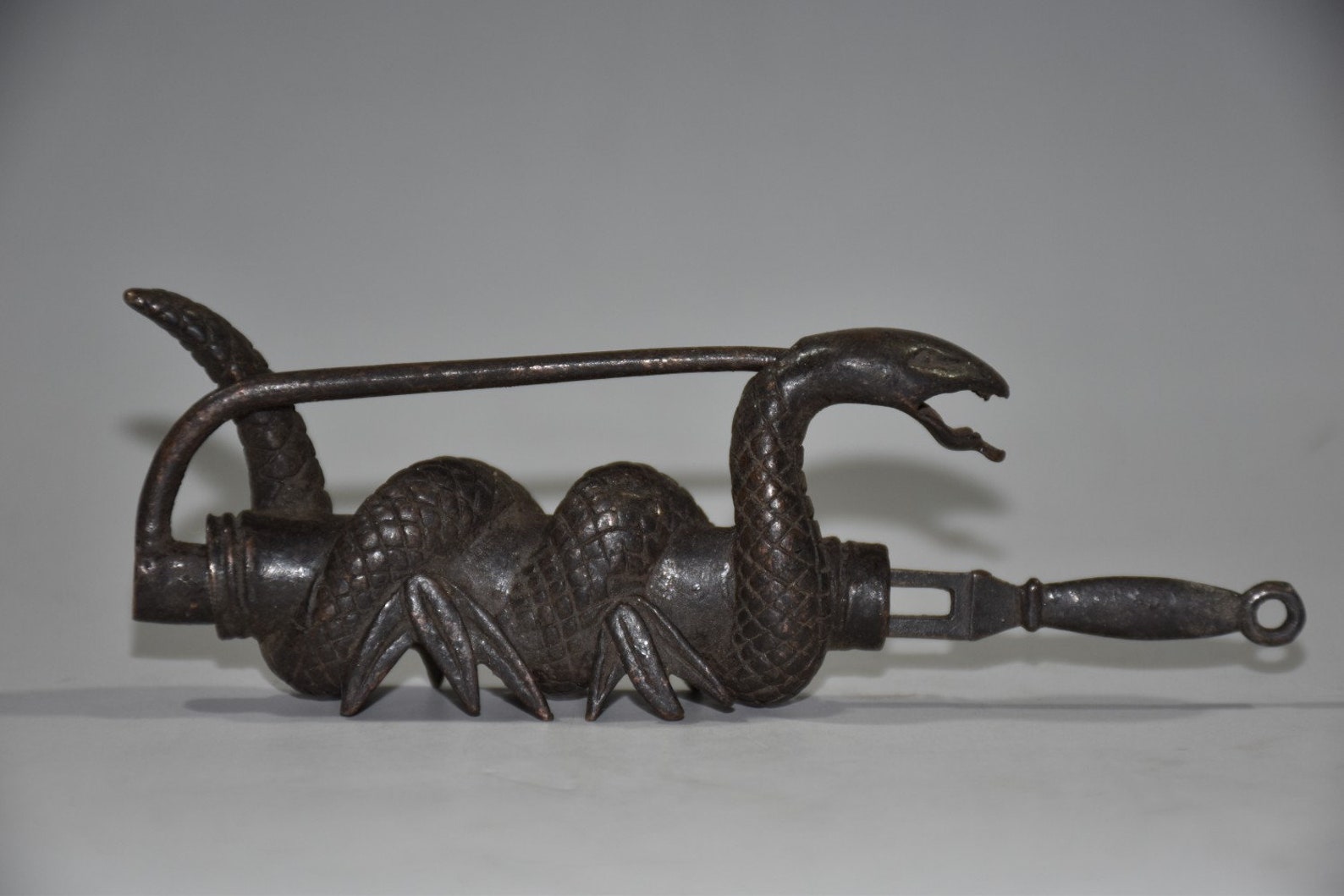Collectibles Pure Copper Snake Statue Lock, Pure Hand Carved Exquisite ...