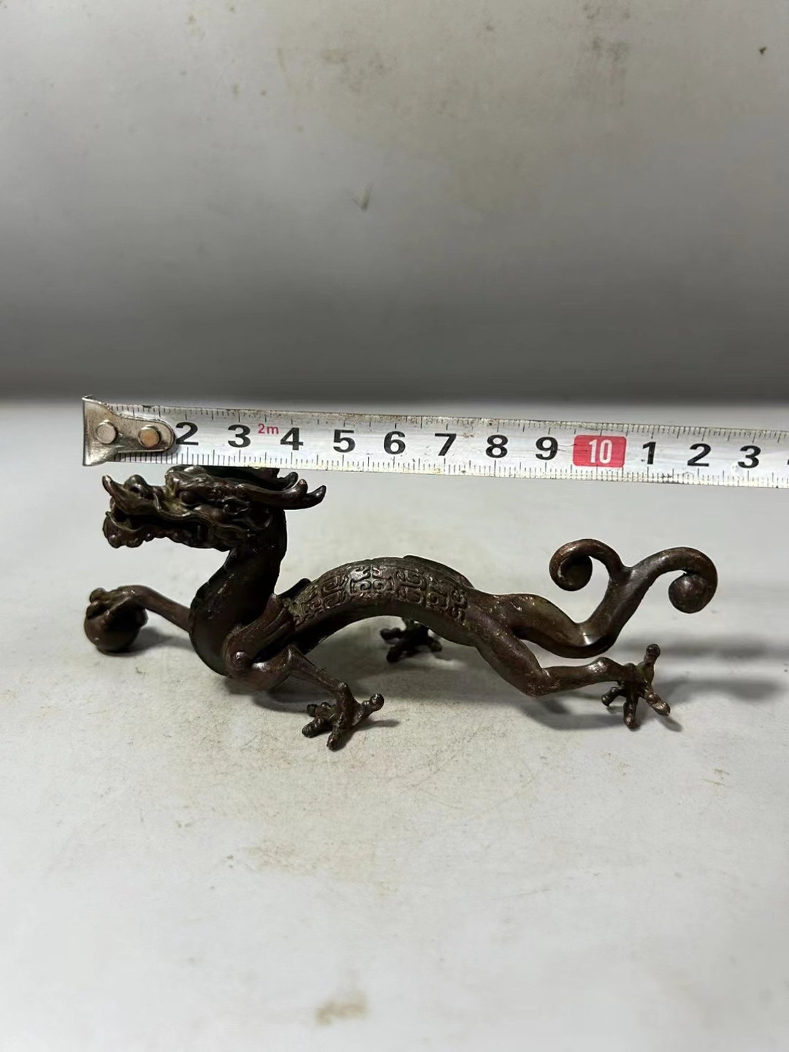 Chinese Antique Handcrafted Pure Copper Jixiang Dragon Statue ...