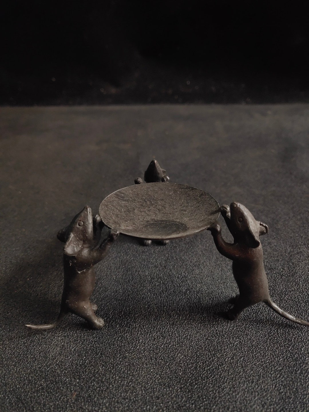 Chinese Hand-carved Pure Copper Exquisite Zodiac Rats Statues Wax Table ...