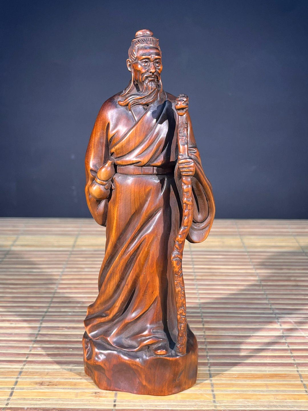 Chinese Pure Hand-carved Boxwood Hua Tuo Statue Ornament,exquisite and ...