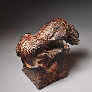 Chinese Antique Hand Carved Pure Copper Auspicious Beast Statue ...