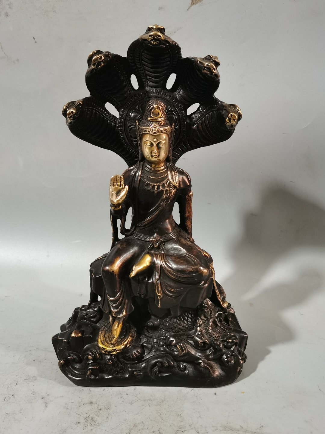 Chinese Antique Collection Pure Hand-carved Pure Copper Dragon Tree ...