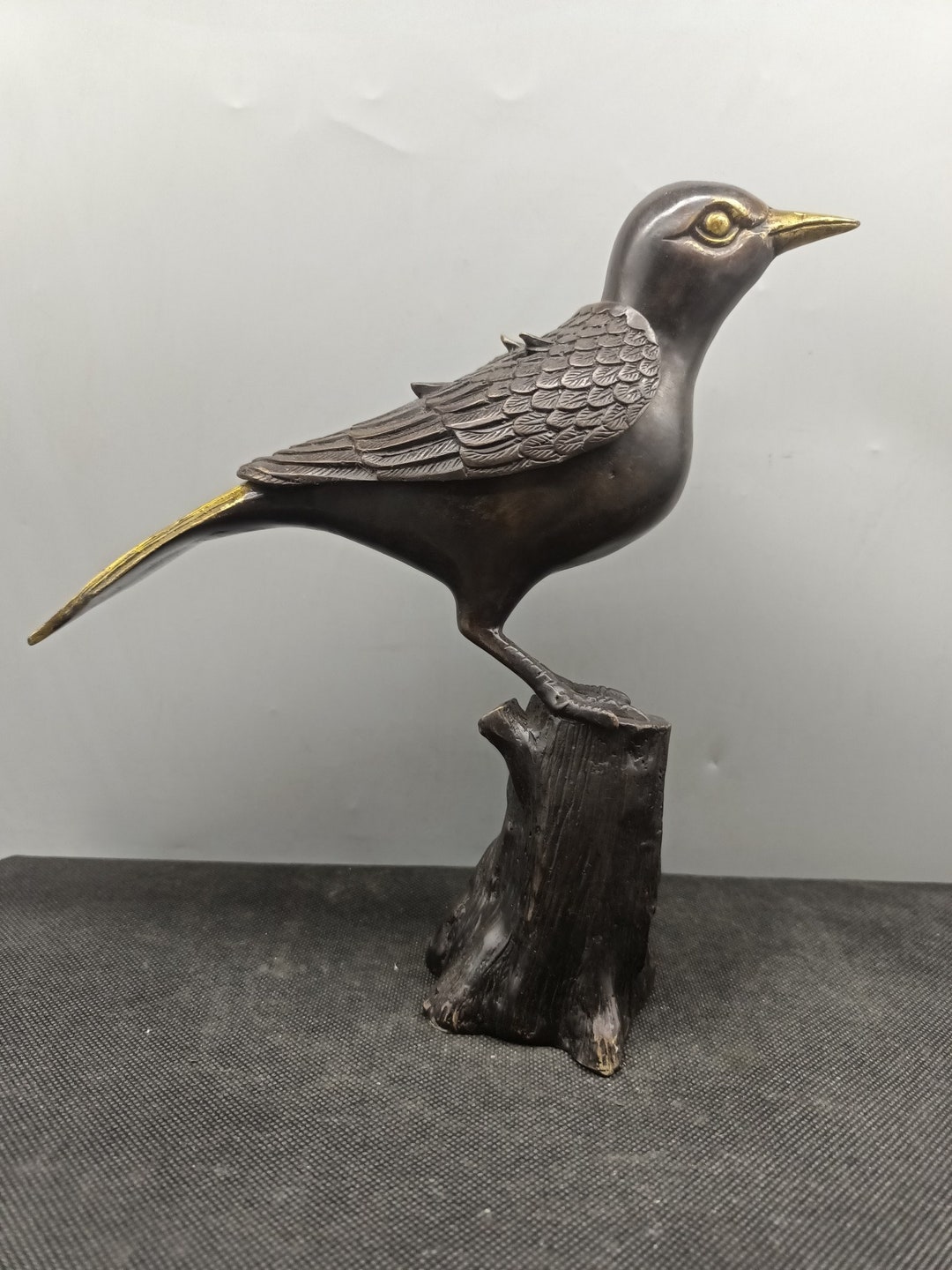 Antique Collection Hand Carved Pure Copper Bird Statue Hollow Out ...