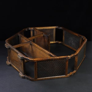 Chinese Hand Carved Natural Rosewood Hollow Out Hexagonal Bogu Shelf ...