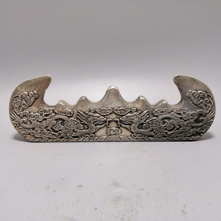 Chinese Antique White Copper Dragon Pattern Pen Holde Hand - Etsy