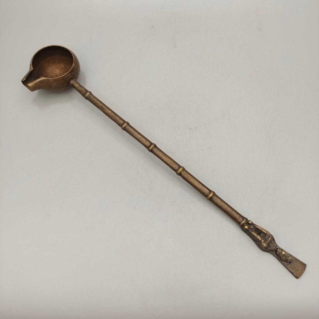 Chinese Antique Pure Copper Hand-carved Long Handle Copper Spoon ...